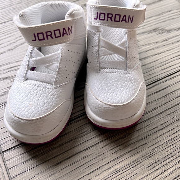 Nike | Shoes | Jordan White Leather And Purple Outsole Girlsboys | Poshmark
